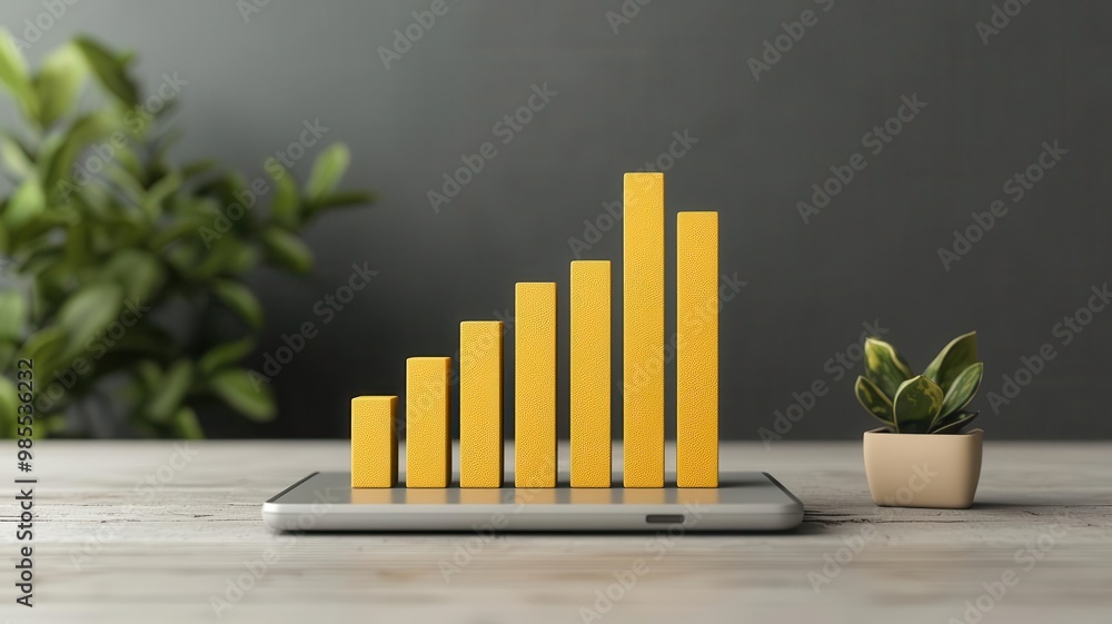 A bar graph showing e-commerce sales growth over several months, with ...