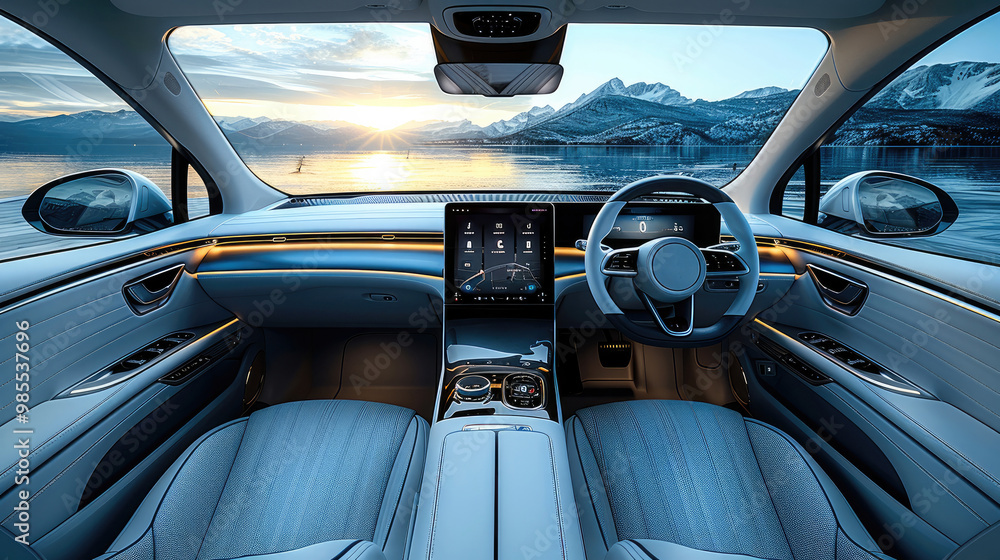 Electric vehicle interior design, the materials used are luxurious and ...