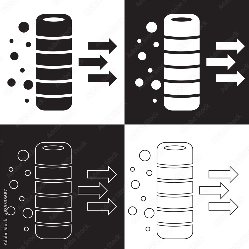 Filtration, purifier icon symbol. Air purification purifier logo ...