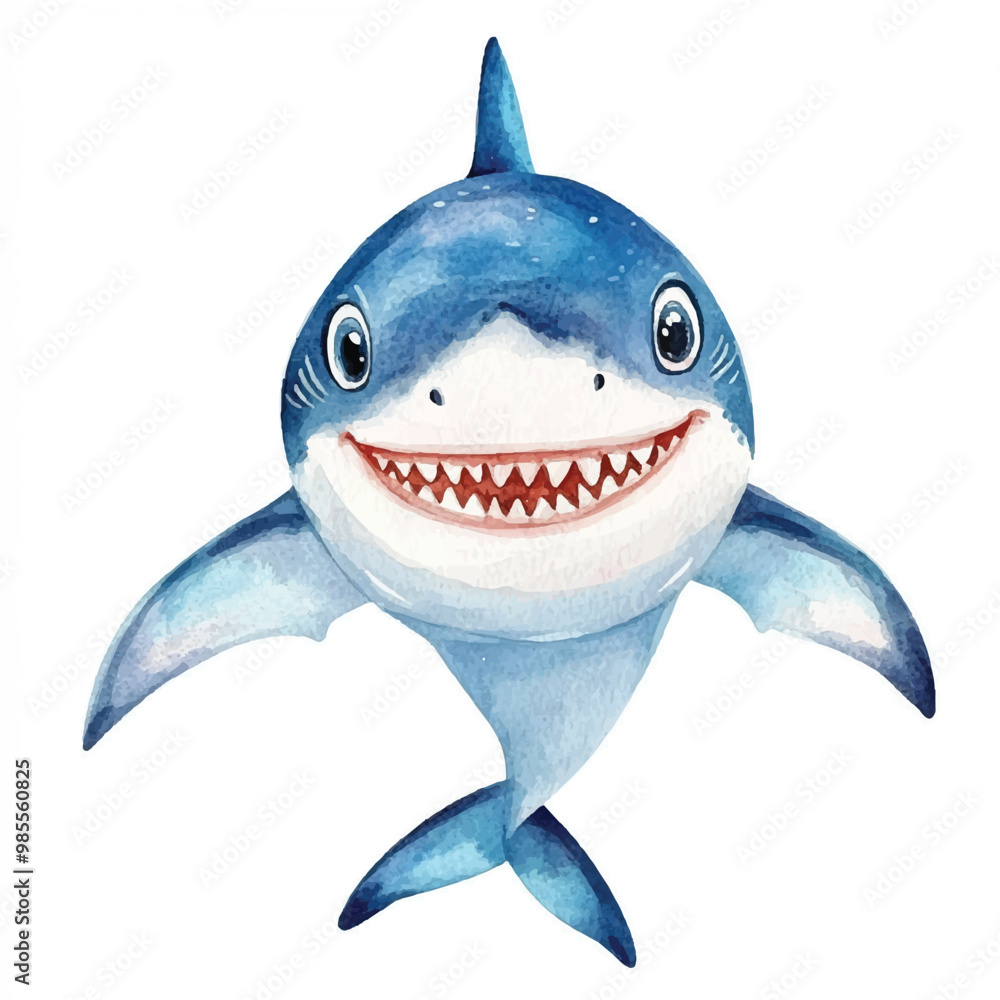 Shark watercolor clipart illustration isolated Stock Vector | Adobe Stock
