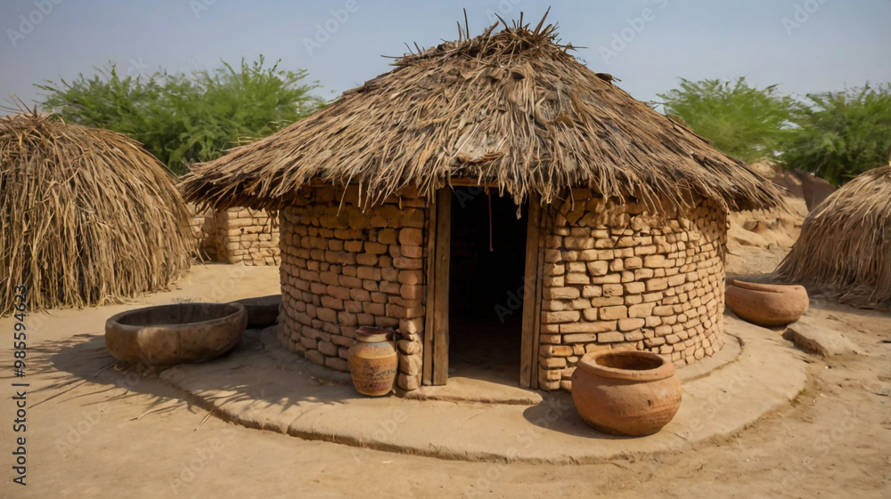 raditional northern Ghana grass hut bush village Africa. Northern ...
