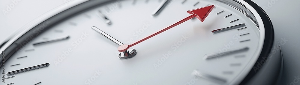 Interest rate symbol with a downward arrow on a clock face, time ...