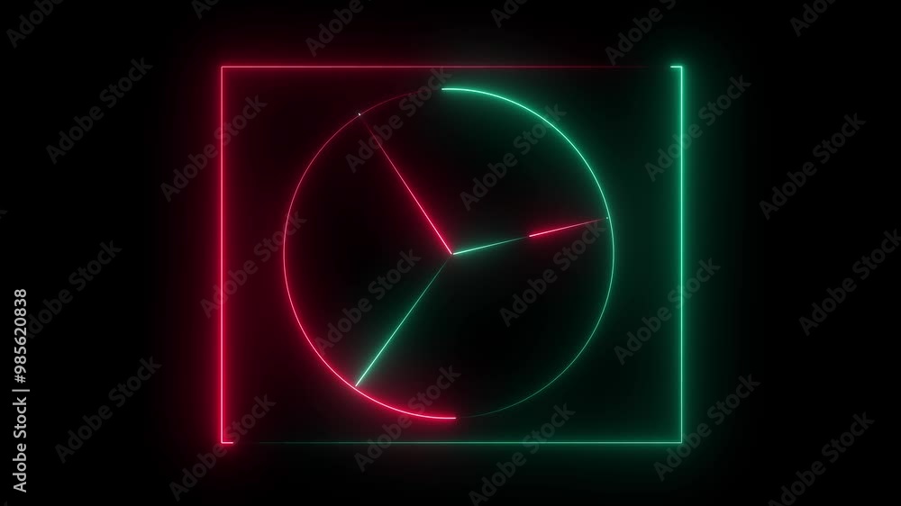 Seamless loop animation rectangles and circle frame ultra video motion graphic. Animated borders ...