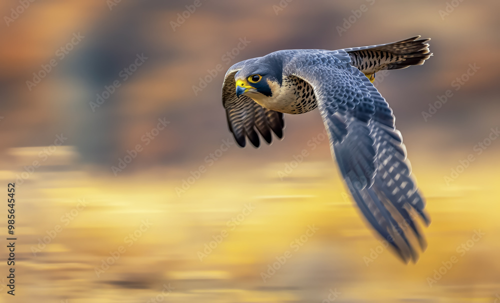 Powerful Peregrine Falcon in Flight with Sharp Eyes Focused Soaring ...