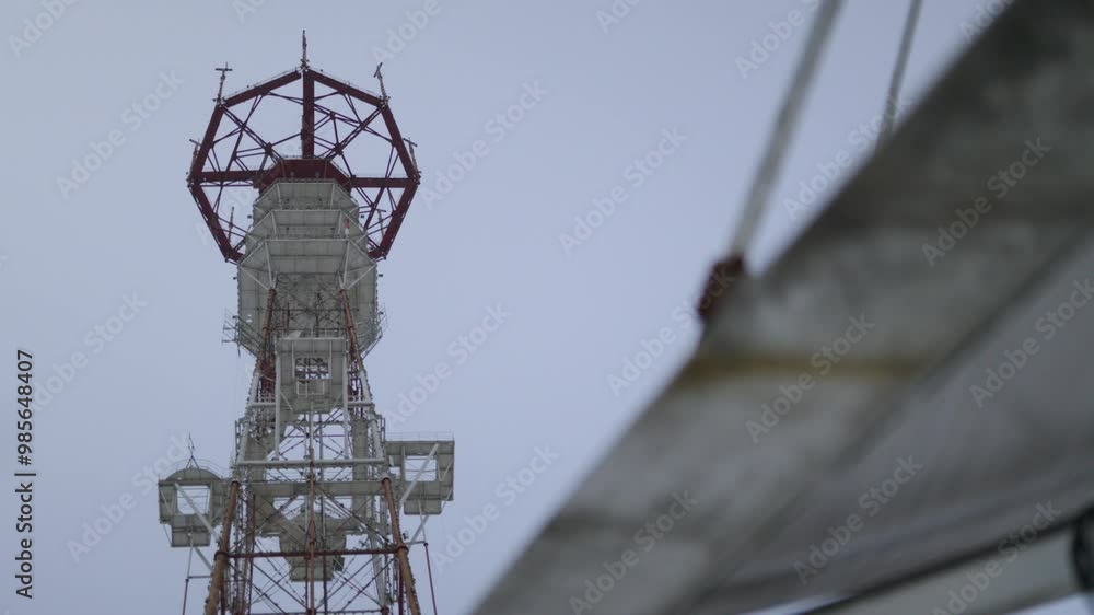 satellite dish. television radio tower. signal from a satellite ...