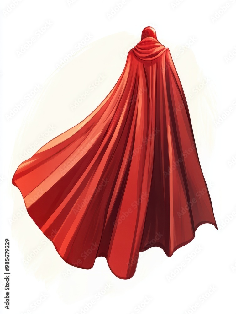 Using a red hero cape label. An empty white badge with a super hero ...