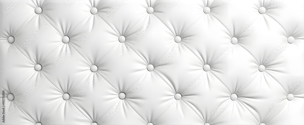 White upholstery with diamond tufting and buttons, Elegant white ...