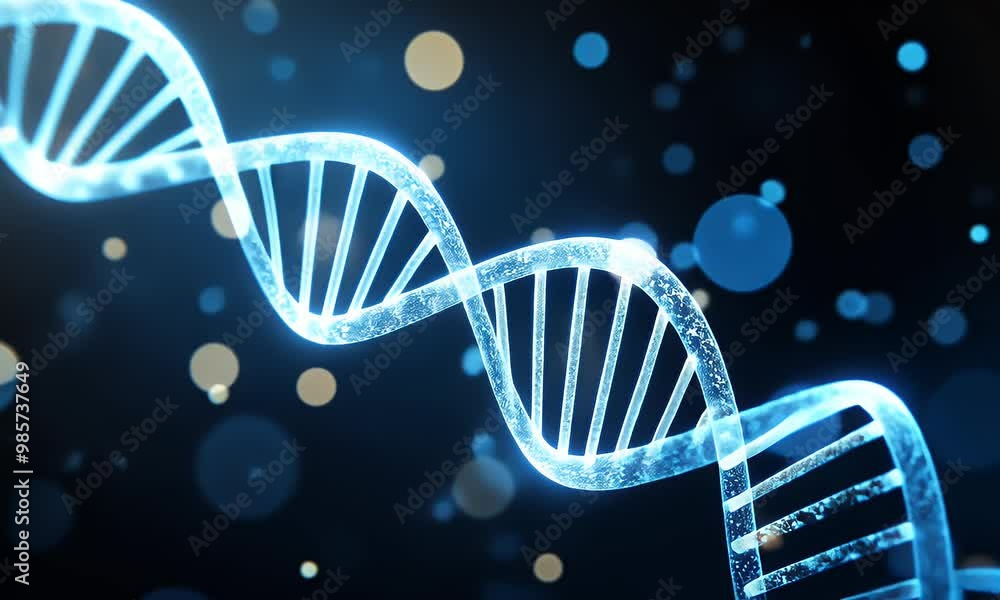 DNA Helix: A 3D Animated Abstract Background Animation with Glowing ...