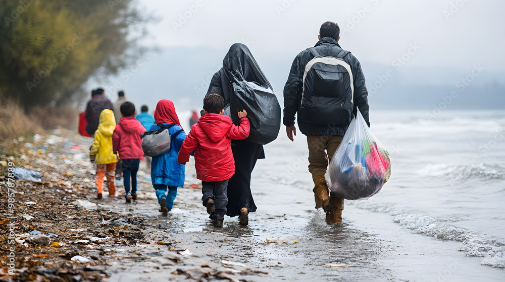 World Refugee Day. Migrating people. Resettlement of people due to war ...