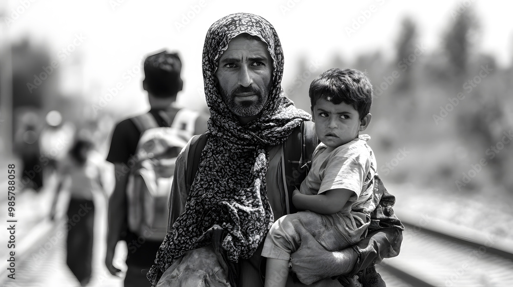 World Refugee Day. Migrating people. Resettlement of people due to war ...