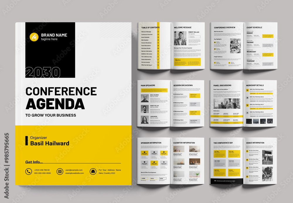 Conference Agenda Design Template Stock Template | Adobe Stock