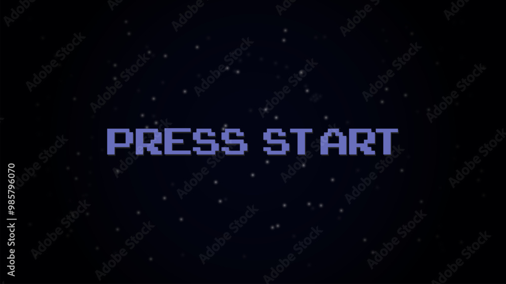 PRESS START galaxy background.pixel art .8 bit game.retro game. for ...