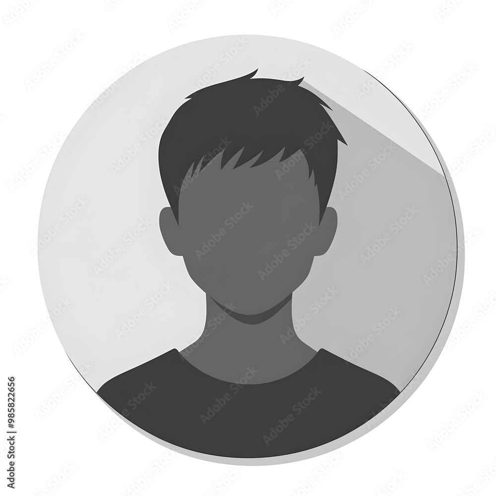 Neutral Gray Avatar Icon with Head Silhouette for Profile Picture ...