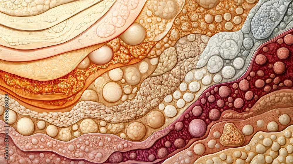 Anatomy of Skin: Detailed Cross-Section Illustration of Human Skin ...
