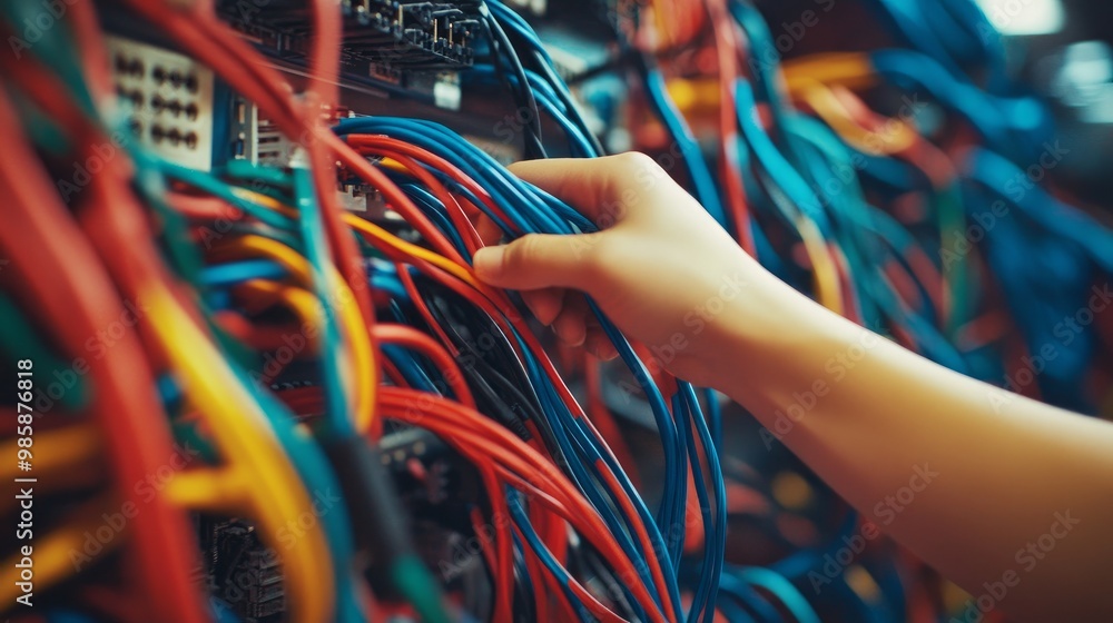 Hand-select numerous RJ45 UTP Cat6 LAN fiber optic and Ethernet cables ...