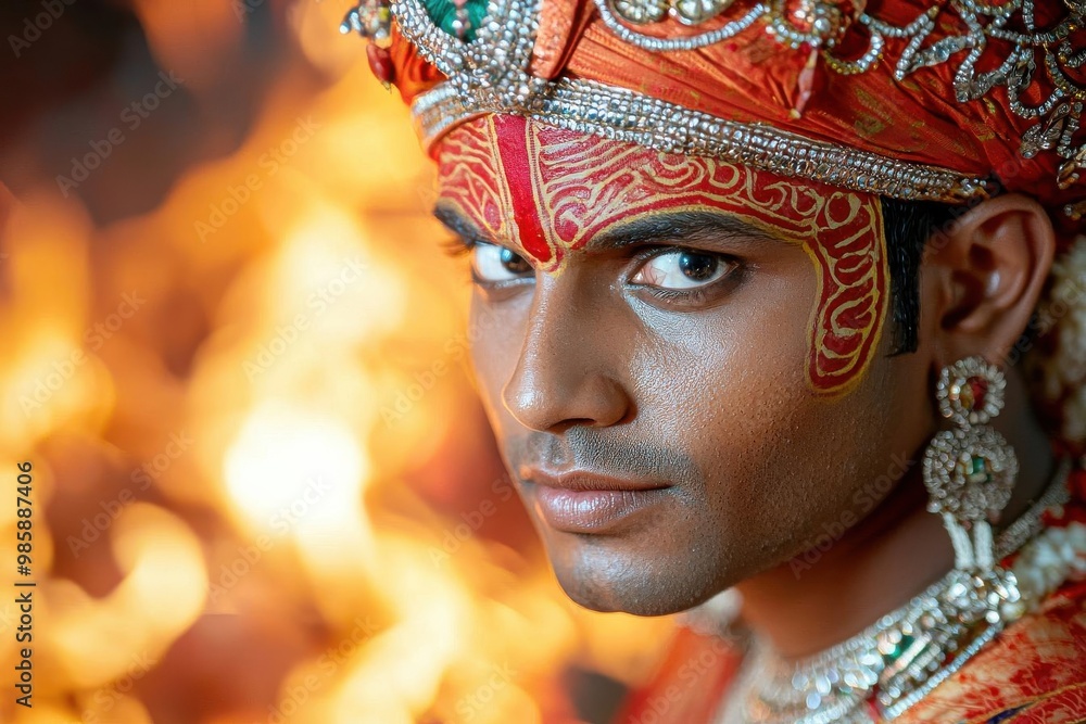 Elaborate Theyyam Ritual Performance, Kerala A Theyyam artist in ...
