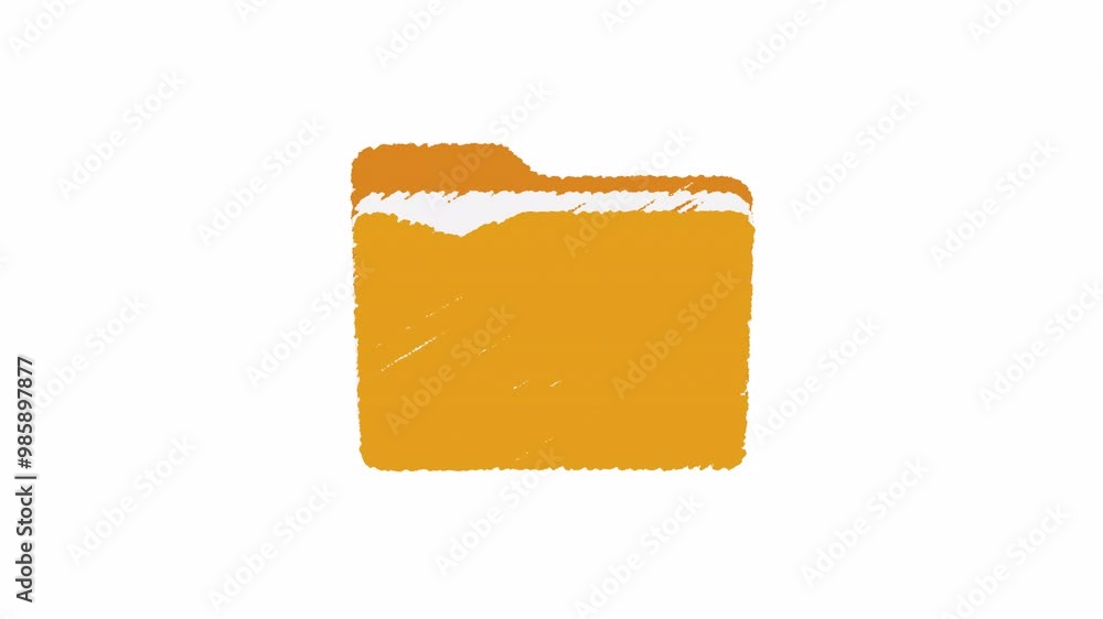 Animated Folder with hand drawn scribble on rough texture. isolated ...