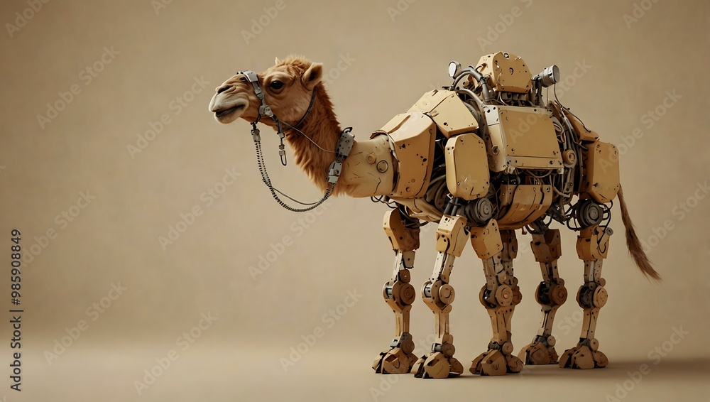 Camel robot on a beige background, showing mechanical humps. Stock ...