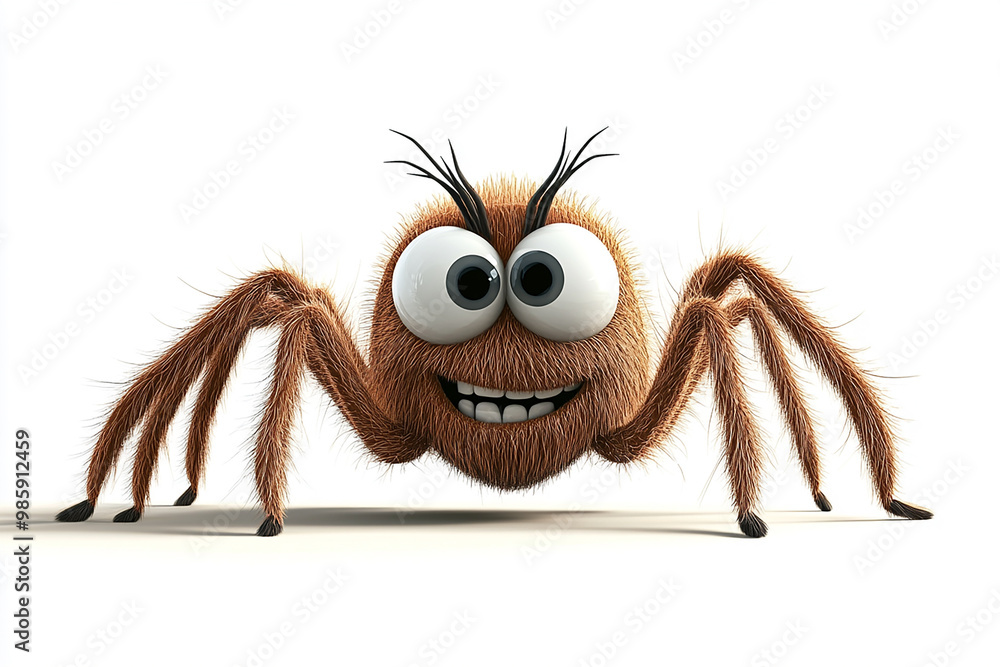 cute spider cartoon character with isolated background generated by AI ...