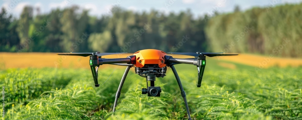 Drone monitoring crop health using thermal imaging in an agricultural ...