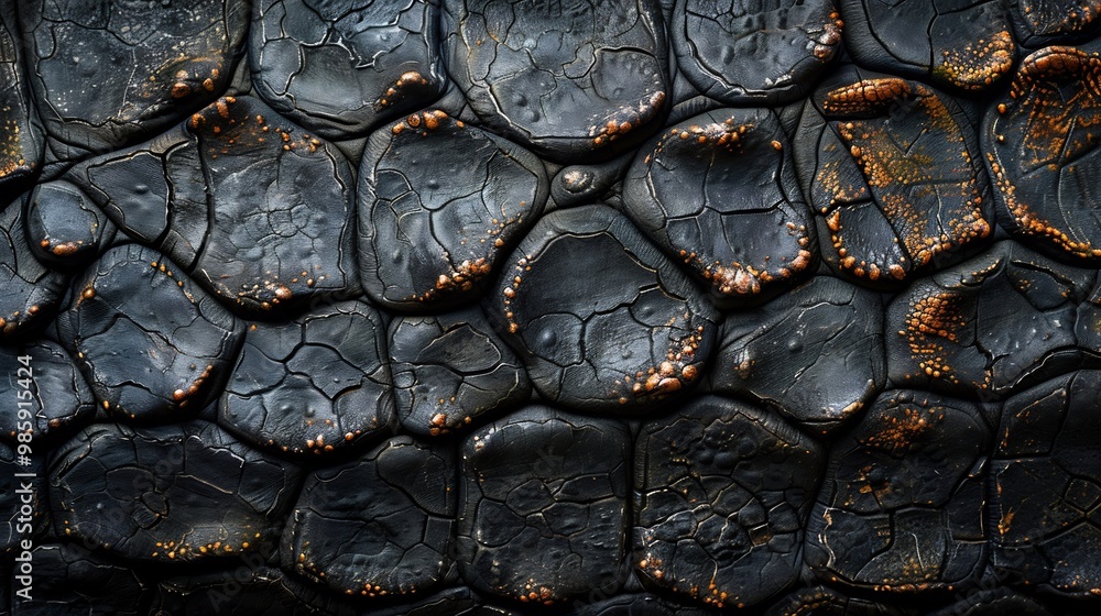 Detailed komodo dragon skin texture rough overlapping dark gray scales ...