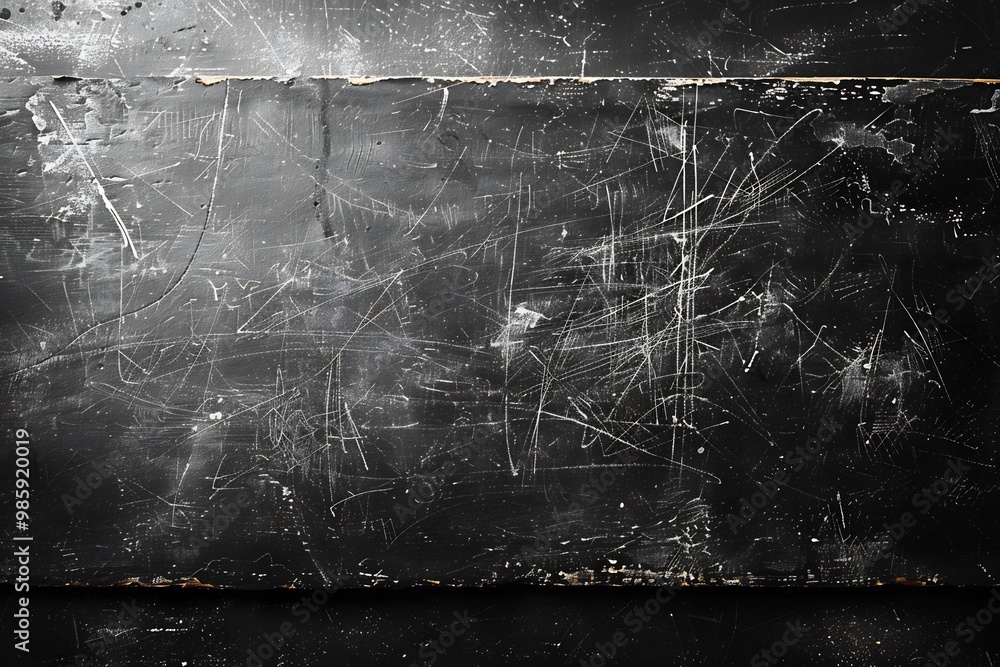 Dusty chalkboard texture faint white smudges on a dark background ...