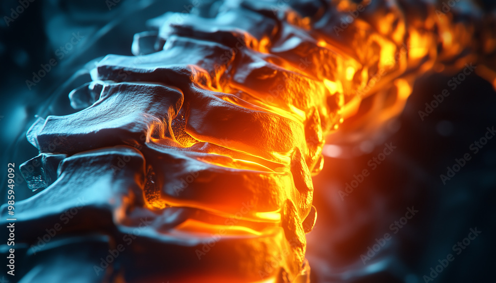 MRI scan of the spine with clear visualisation of the intervertebral ...