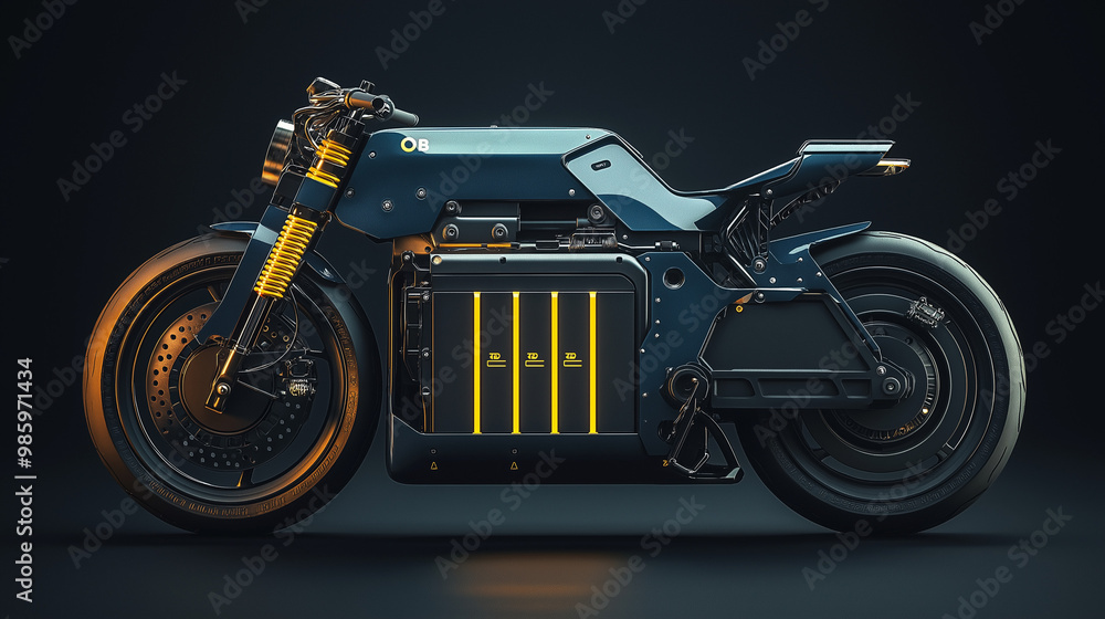 Electric bike chassis, to reveal the battery pack, motor, and other key ...