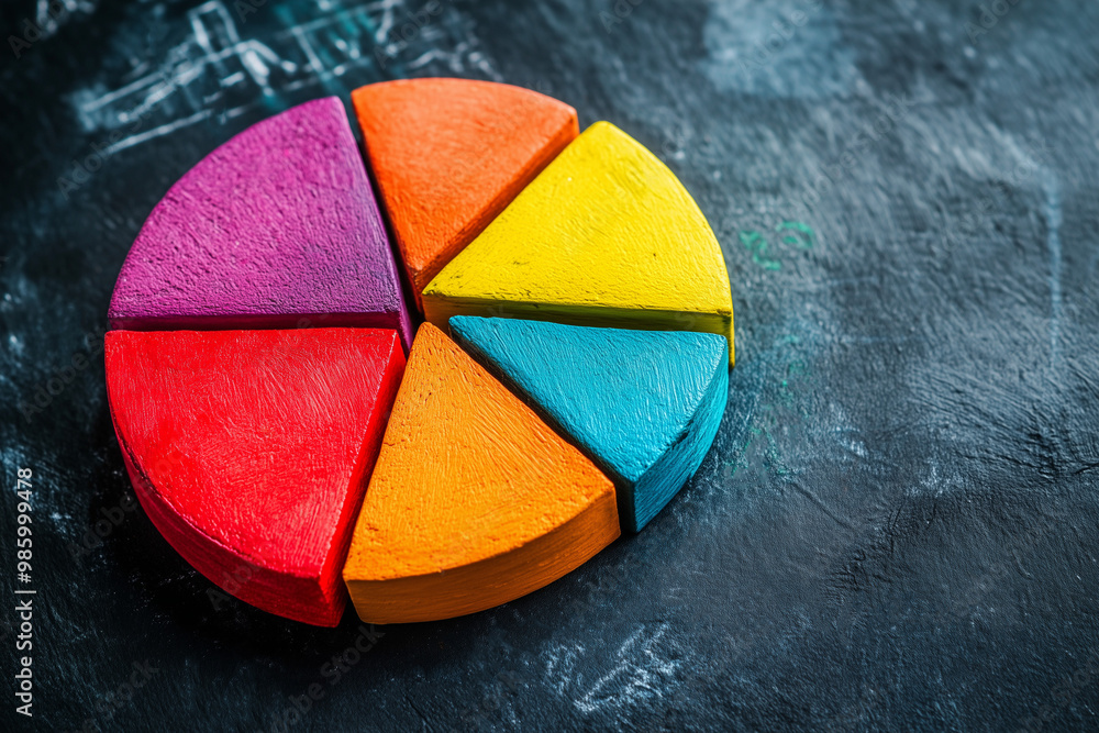 colorful math fractions on the bright backgrounds. interesting math for ...