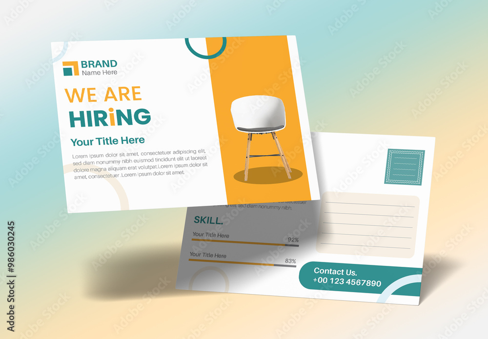We Are Hiring Job Vacancy Postcard Design Layout Stock Template | Adobe ...
