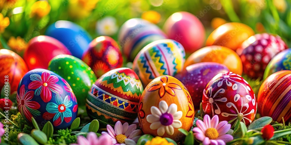 Vibrant Easter eggs and delightful decorations bring the joy of the ...
