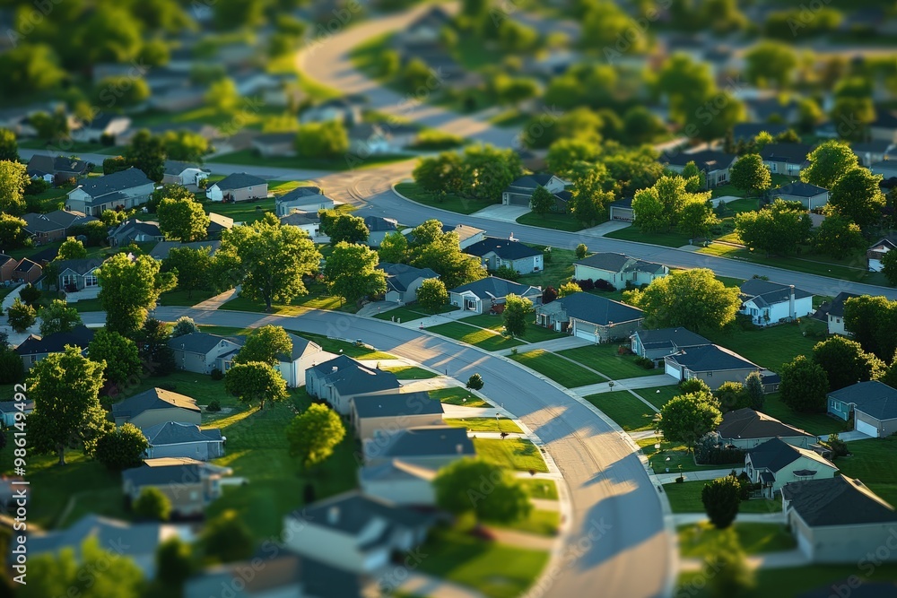 Eco-Friendly Neighborhoods with Green Roofs and Solar Panels. Beautiful ...