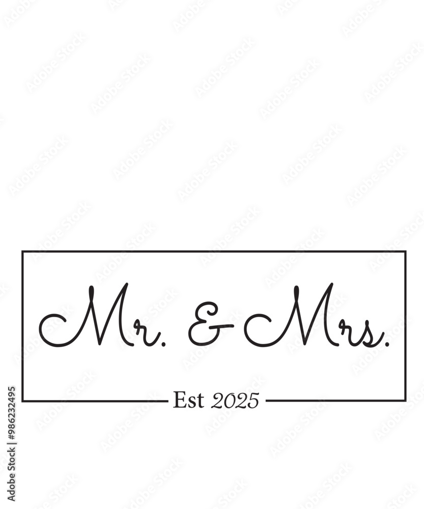 Vetor de Mr and Mrs Est 2025 svg PNG, mr svg, mrs svg, Wedding Svg ...