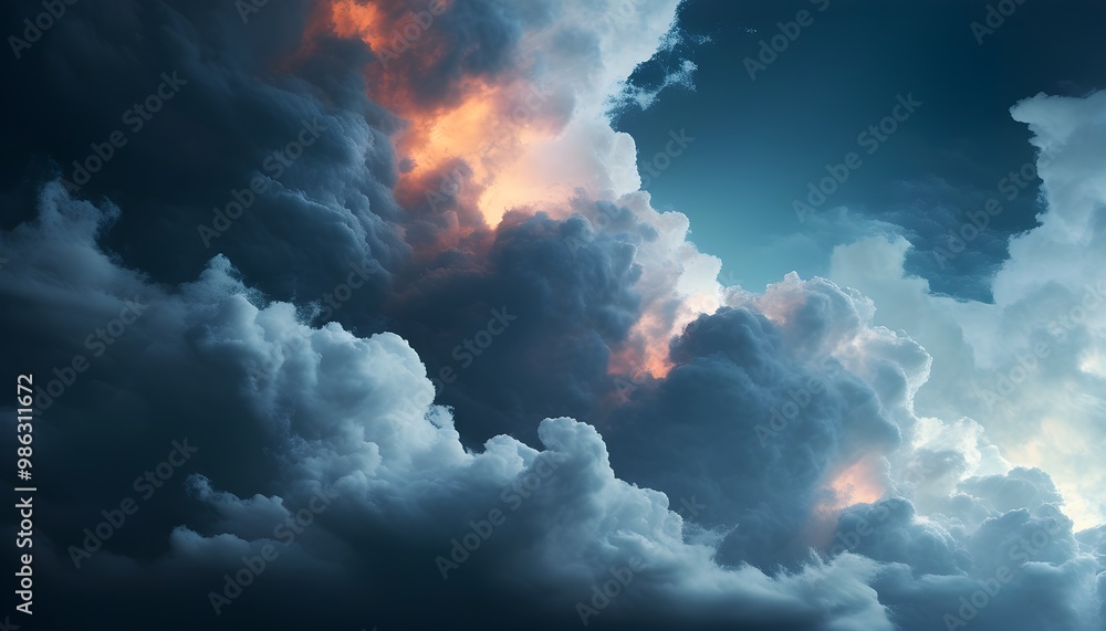 Dark and brooding clouds in an outdoor setting, evoking a stormy ...