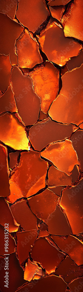 The image is a close up of a rock with many cracks and holes. The rock ...