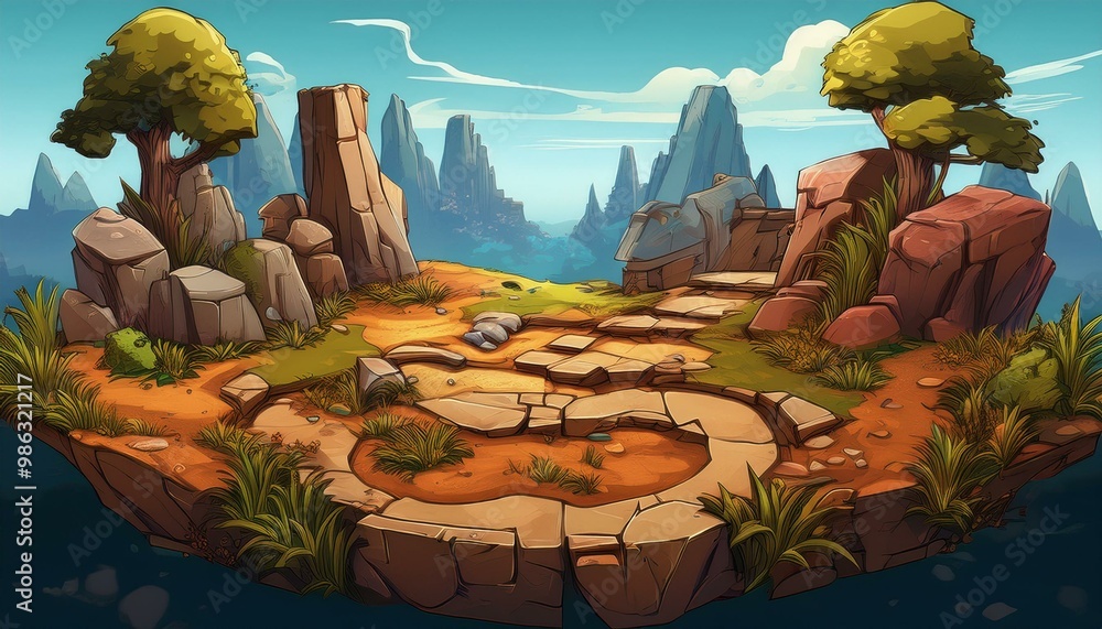 2d game scene visual elements ground cover, game setting, terrain ...