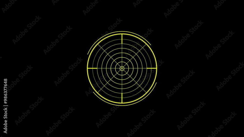 technology radar scanning Hud animation. radio wave signal animation ...