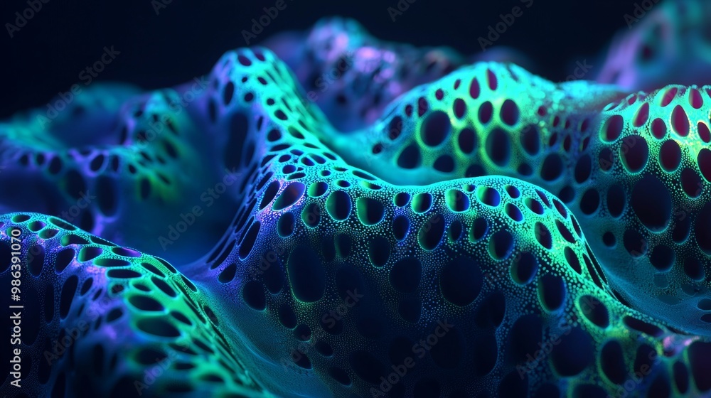 Colorful alien landscape is forming with an organic structure. The ...