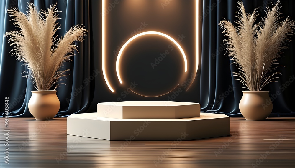 Elegant logo design for stage or podium, perfect for concerts, shows ...