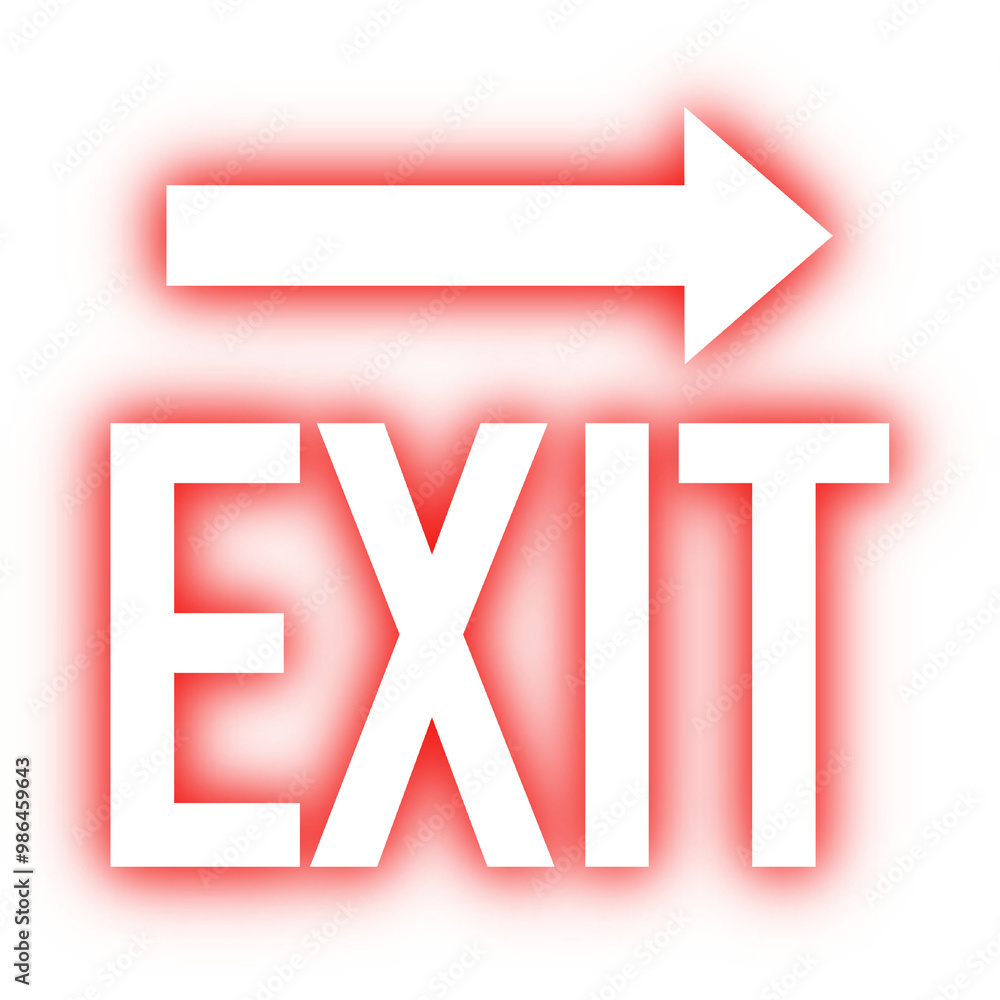 Exit light signs. Emergency exit sign on ceiling with illuminated green ...