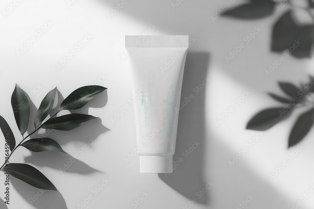 Mockup of tube, transparent product label, cosmetic packaging design ...