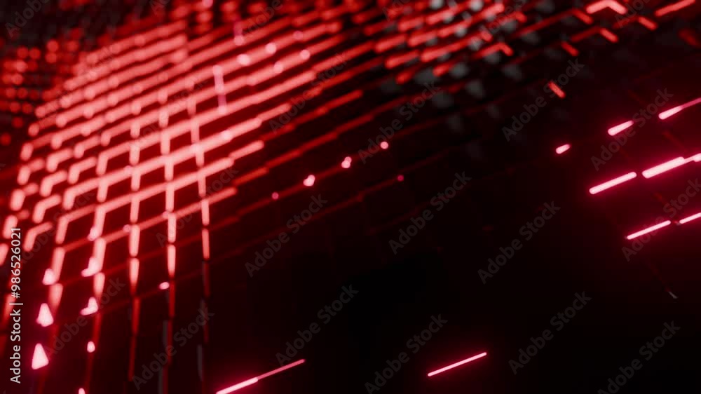 Pulsating Energetic Fast Light streaks grid animated motion background ...