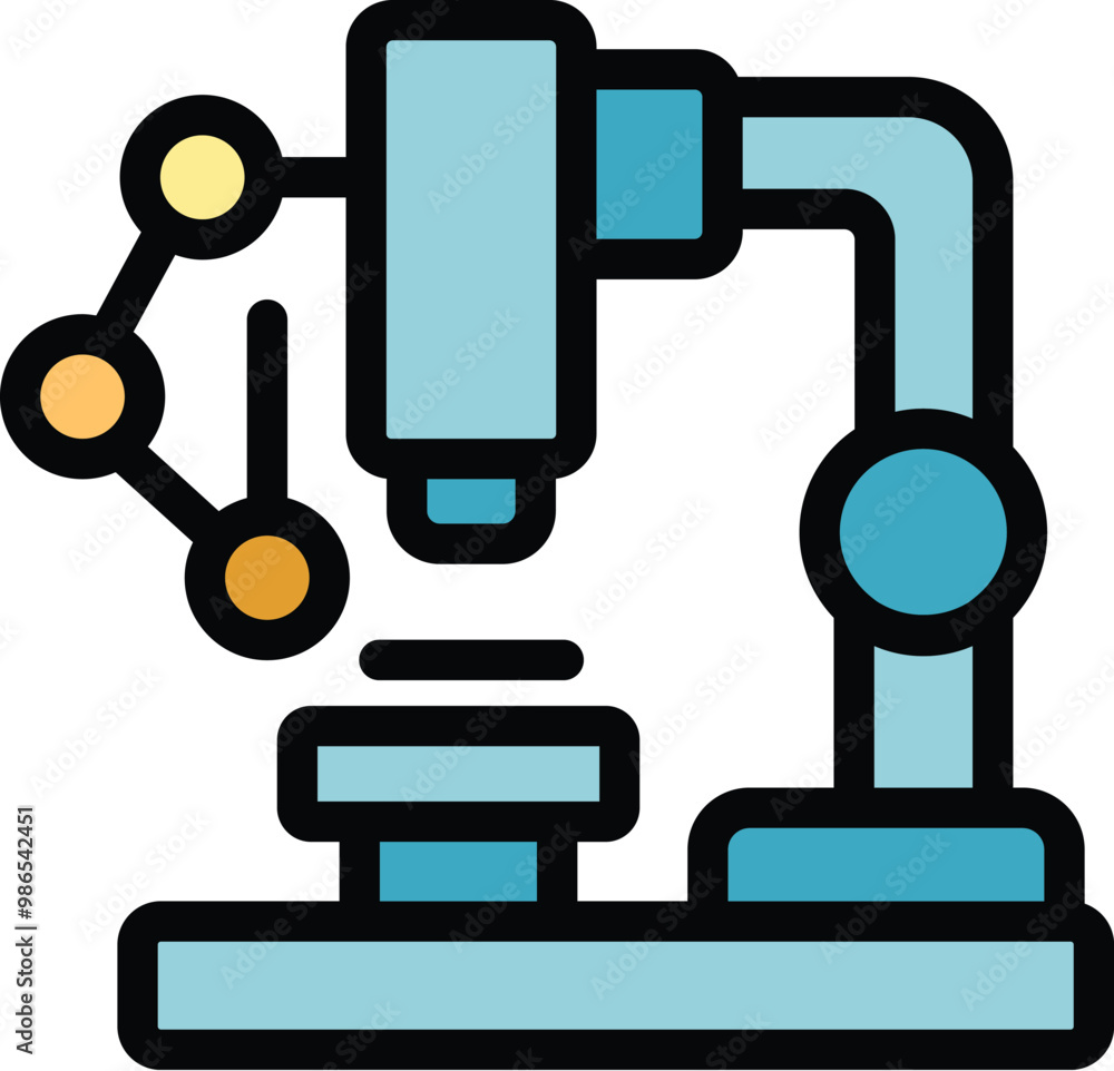 This icon depicts a microscope analyzing the molecular structure of a ...