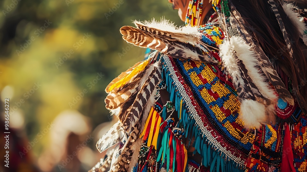 Indigenous man body part in feathered clothes. Native American history ...