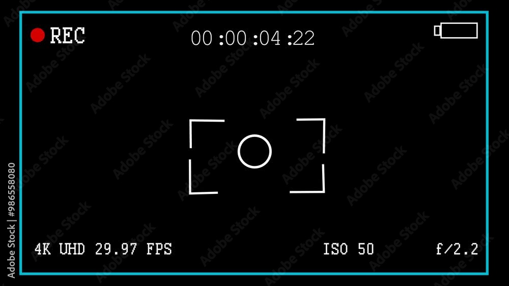 4K retro camcorder overlay with a solid background, mystery, horror and ...