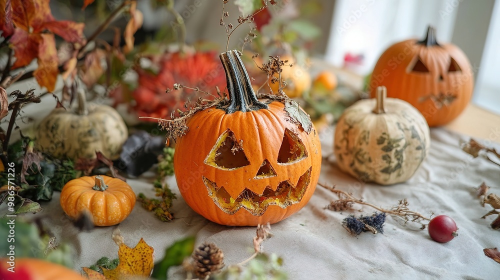 A DIY eco-friendly Halloween project, featuring recycled materials and ...