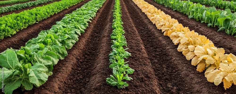 Fertile soil supporting diverse crop species, promoting biodiversity in ...