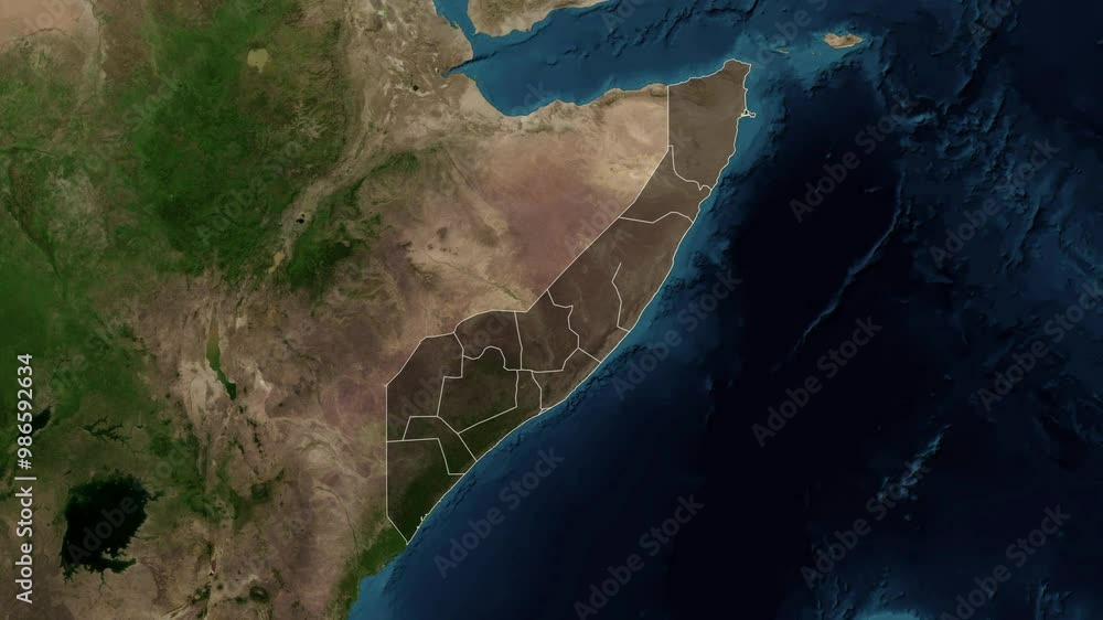 Zoom from Earth to Somalia. (with Provinces) World map animation with ...