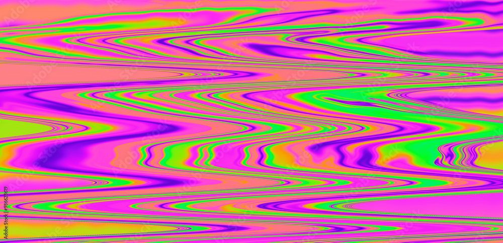 Digital glitch or a distorted video signal, with sharp angles and ...