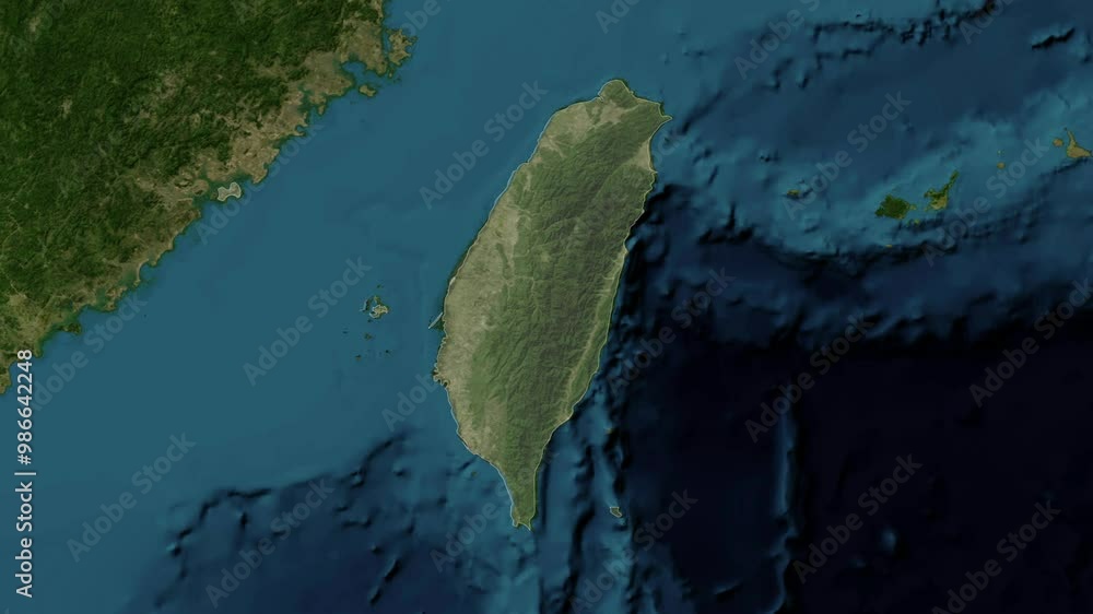 Zoom from Earth to Taiwan. (Highlighted) World map animation with ...